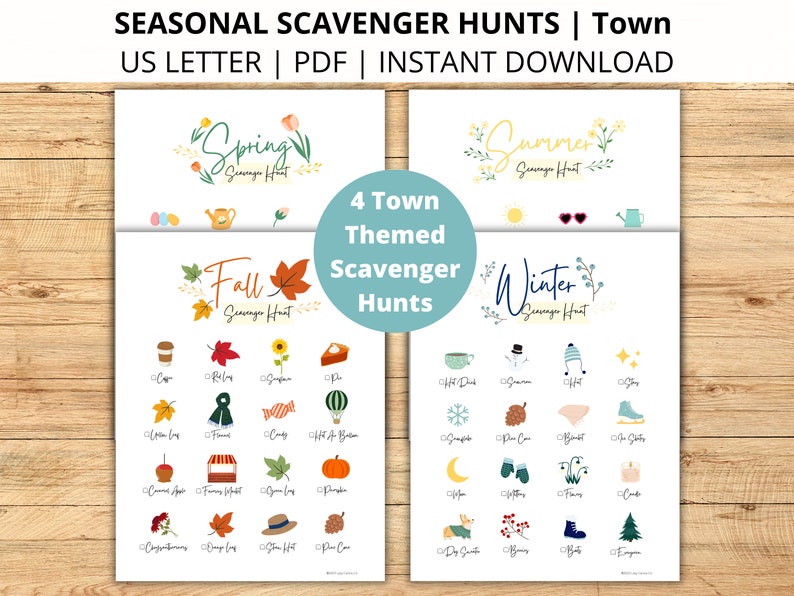 Seasonal Scavenger Hunts | Around Town Bundle | Instant Download | PDF ...