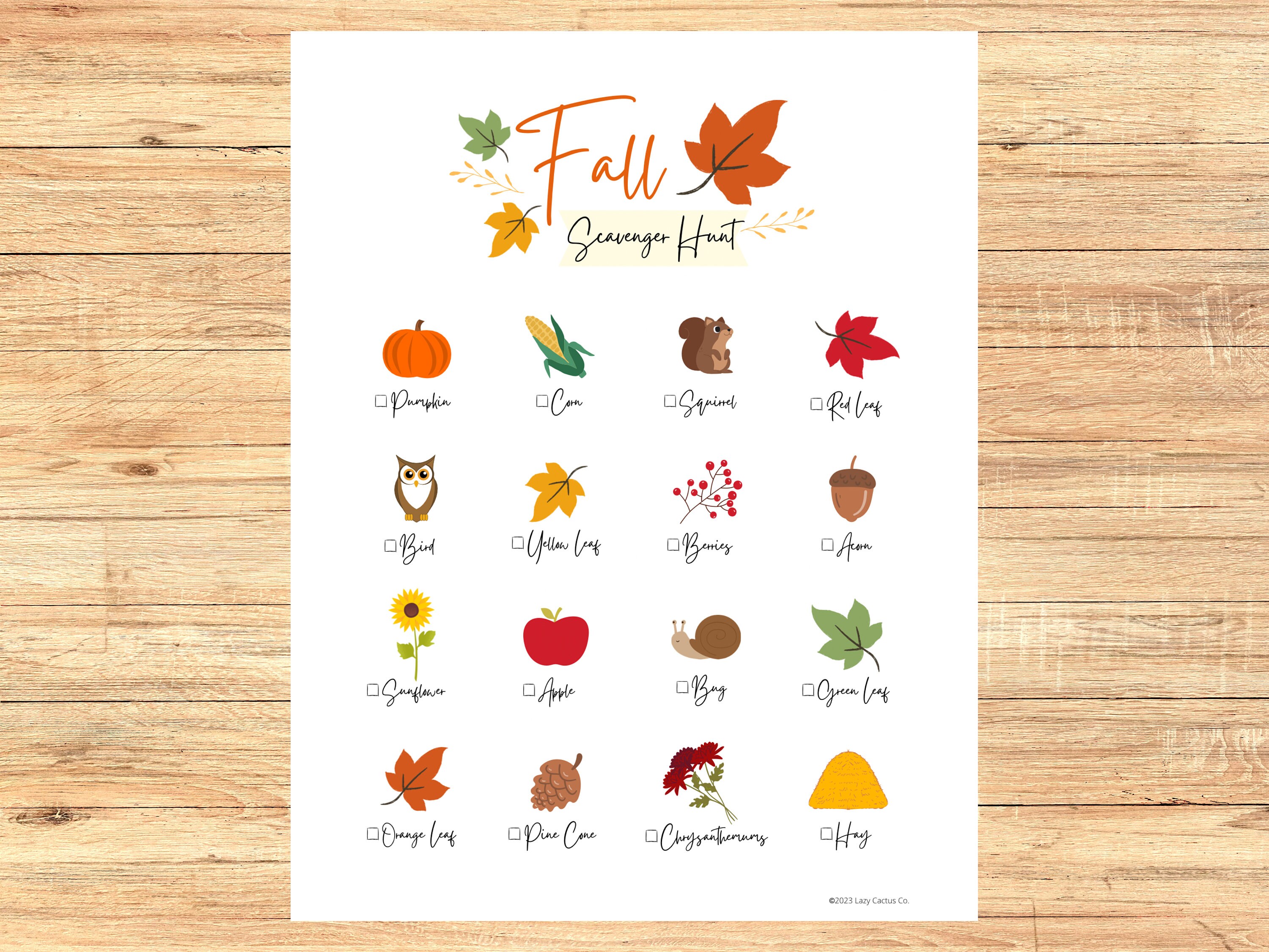 Fall Scavenger Hunt | BUNDLE | Instant Download | PDF | US Letter 8.5 ...