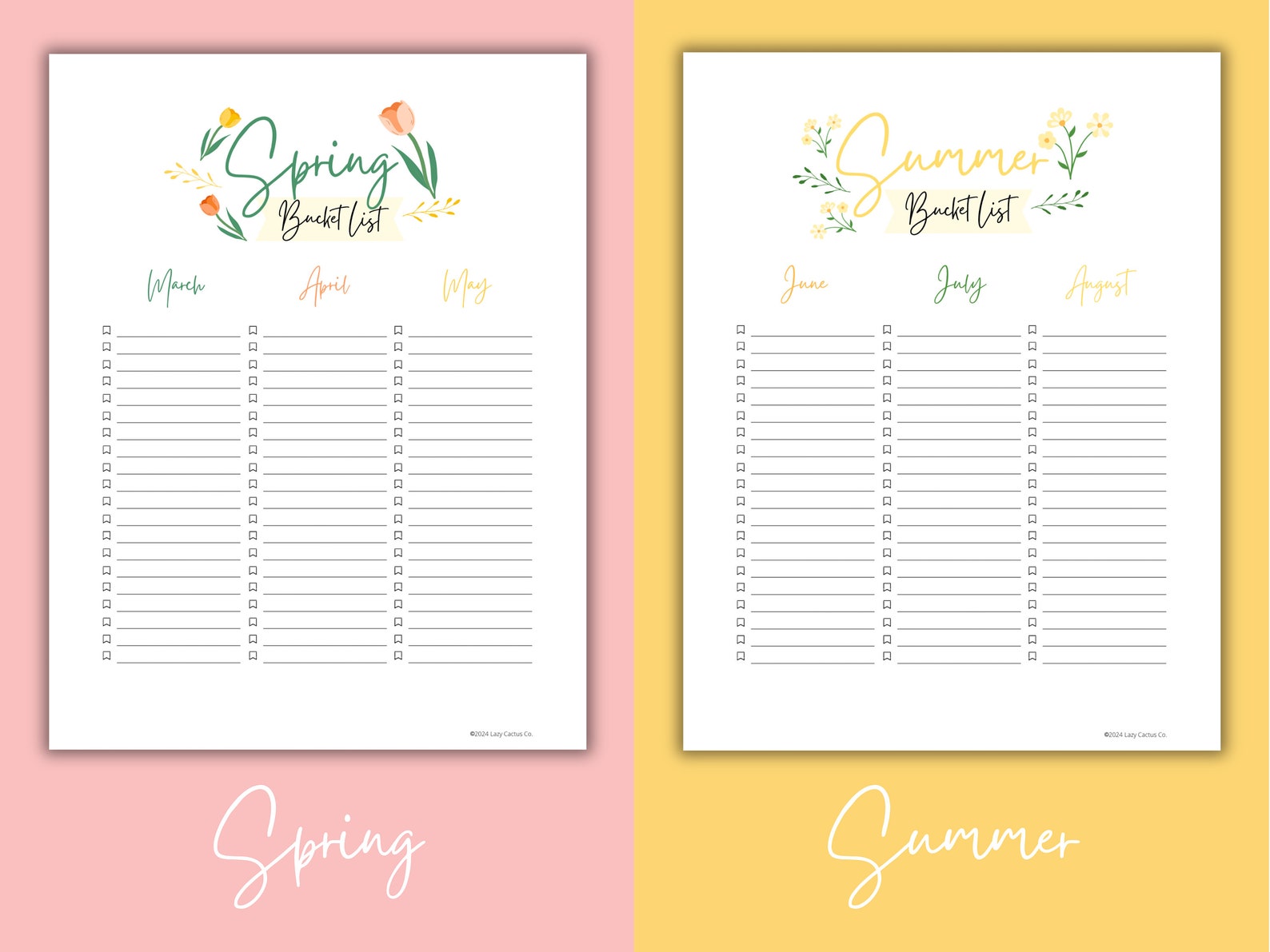 Seasonal Bucket Lists by Month: Printable PDF (US Letter) - Etsy
