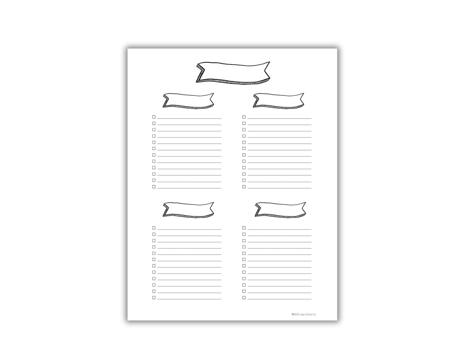 To Do List: 4 Sections | Banner | Instant Download | PDF | US Letter 8. ...