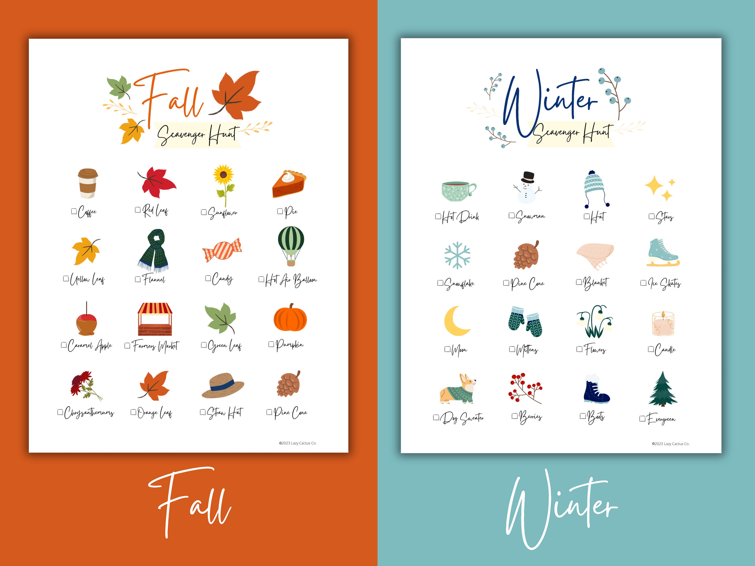 Seasonal Scavenger Hunts Around Town Bundle Instant Download PDF US ...