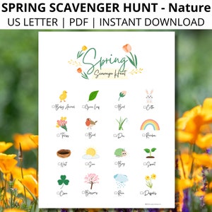 Spring Nature Scavenger Hunt | Printable Kids Activity (PDF) - Etsy