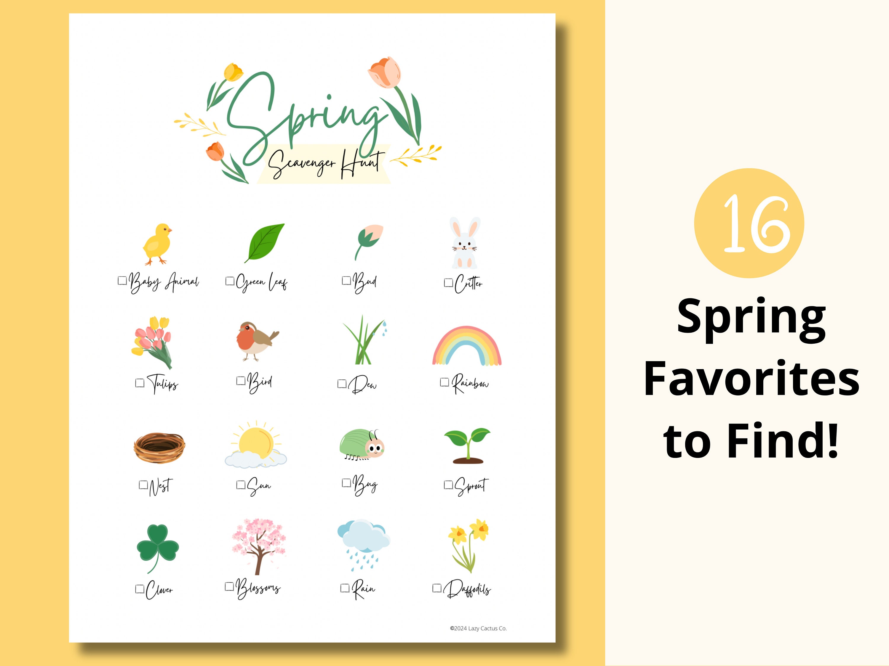 Spring Nature Scavenger Hunt | Printable Kids Activity (PDF) - Etsy