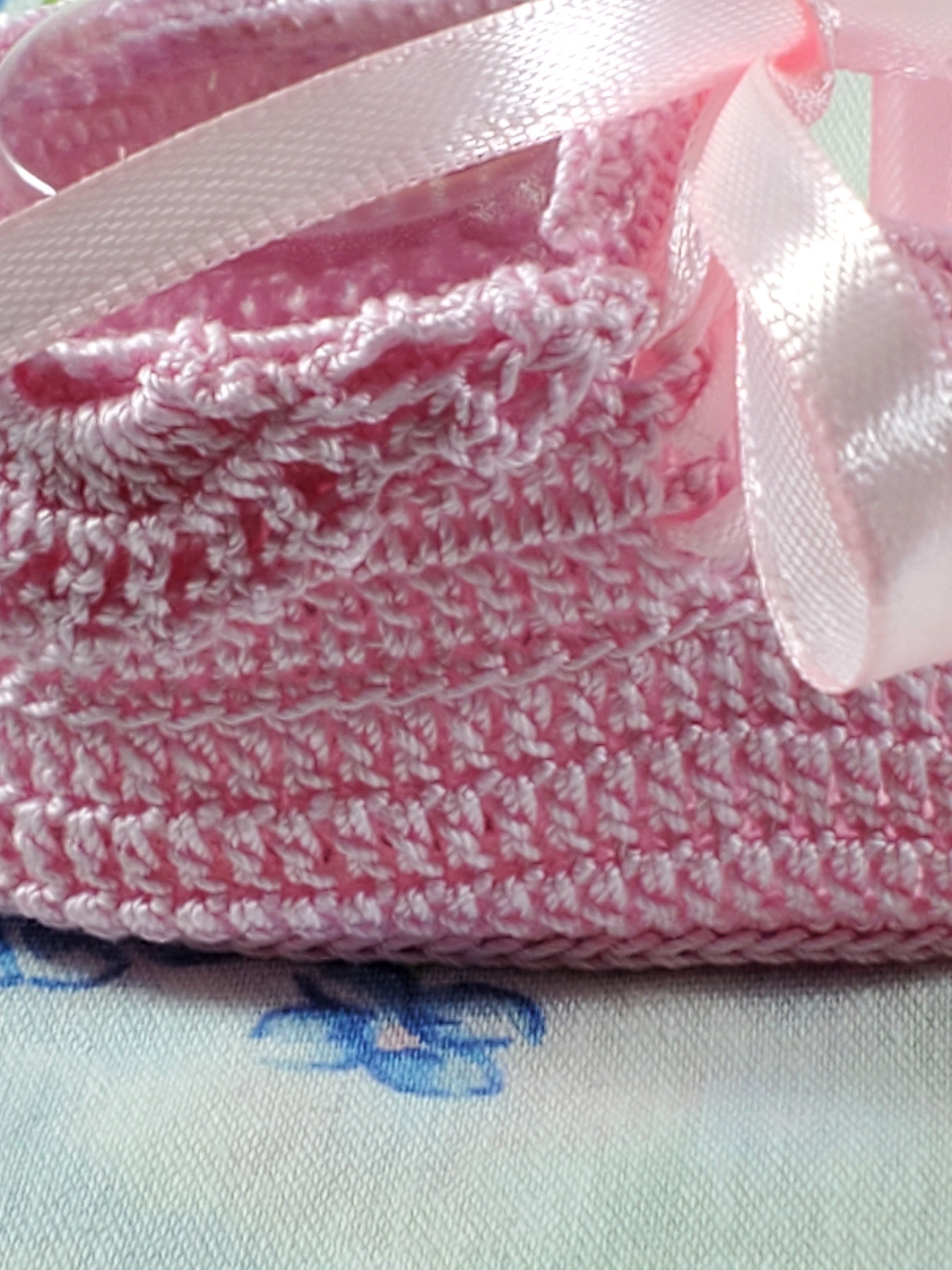 Pink Thread Crochet Lace Up Baby Shoes with Pink Fold Over | Etsy