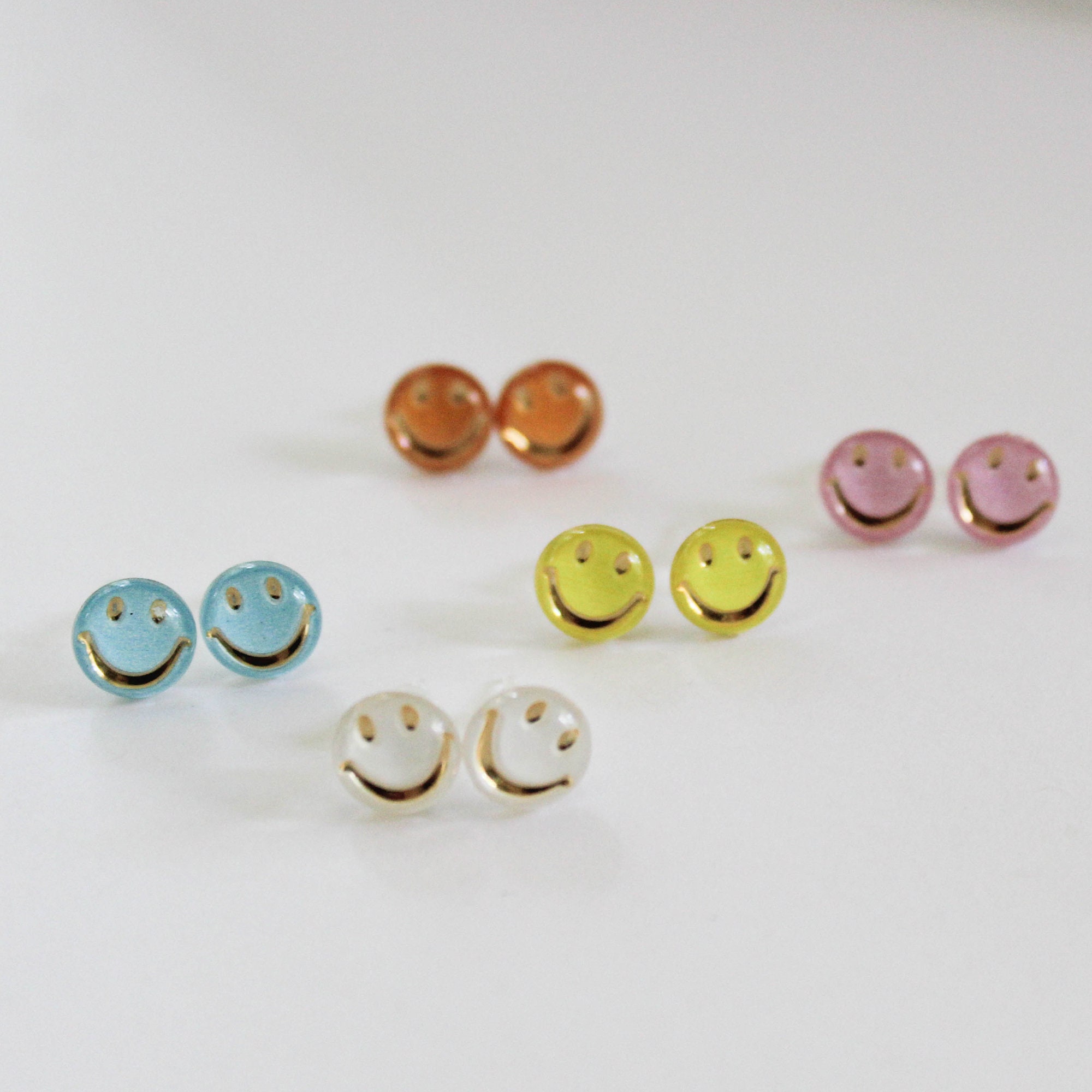 Clip on Smiley Face Earrings | Metal Free Earrings | 7.5 Mm | Invisible ...