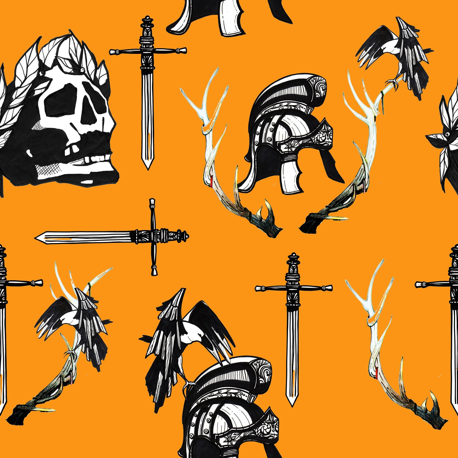 Watercolor Halloween Clipart. Witch and Skull for Instant Download ...