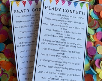 Back to School Ready Confetti, First Day of School Gift, Jitter Glitter ...