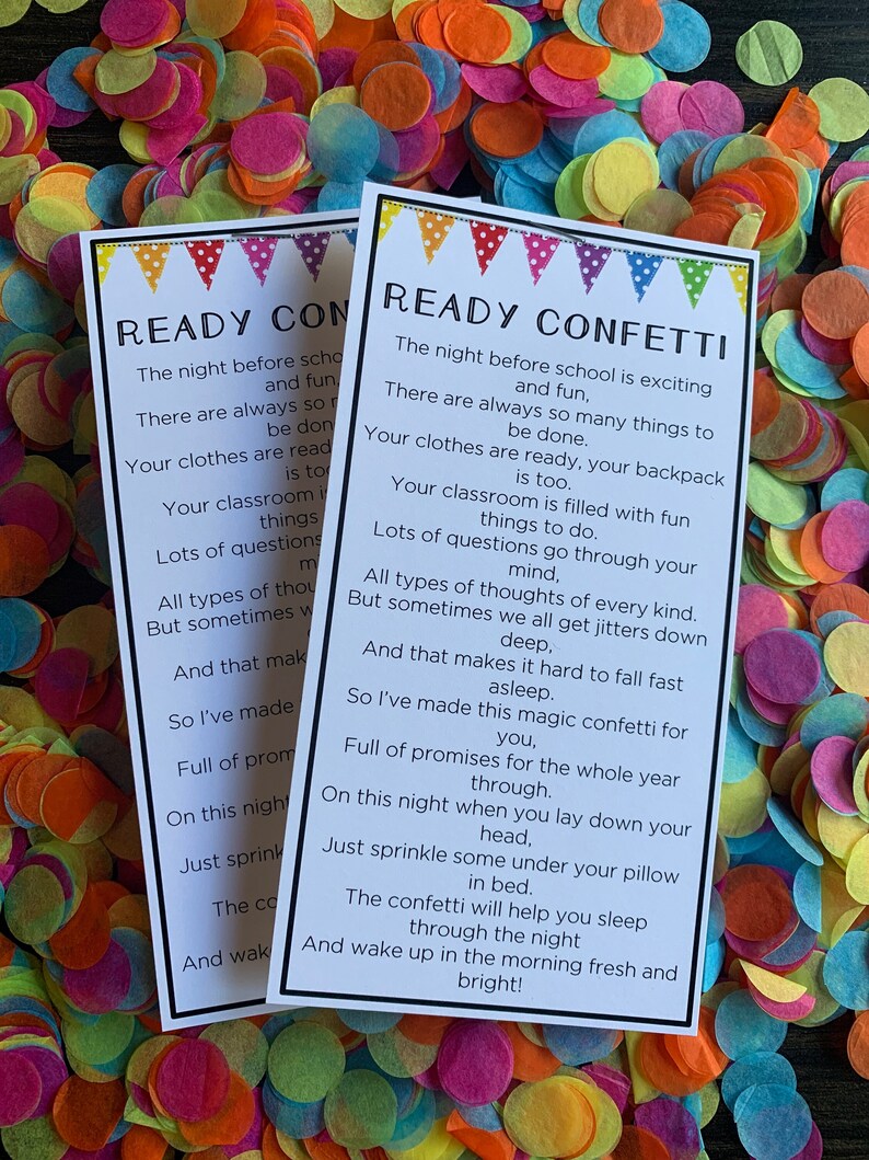 Back to School Ready Confetti - the Night Before the First Day of ...