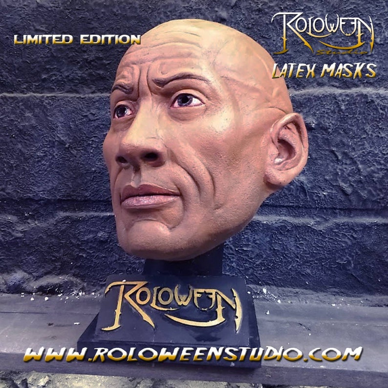 WWE The rock Dwayne Johnson latex mask black Adamla roca | Etsy