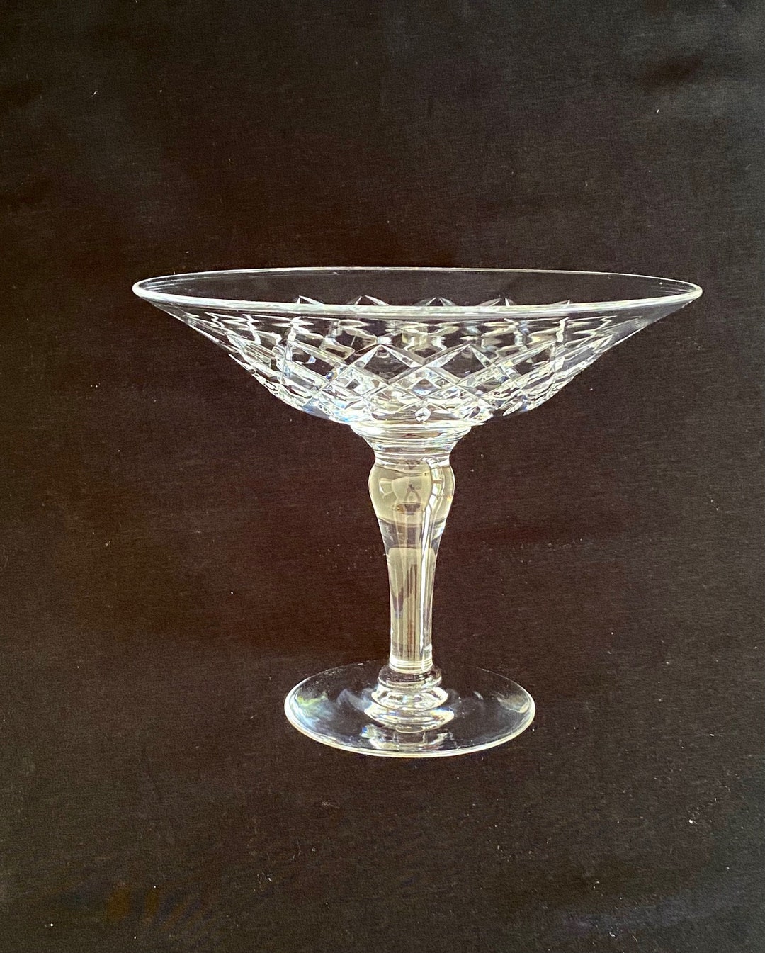 Stunning Crystal Compote Diamond Shape Design on Bowl Fine Crystal ...