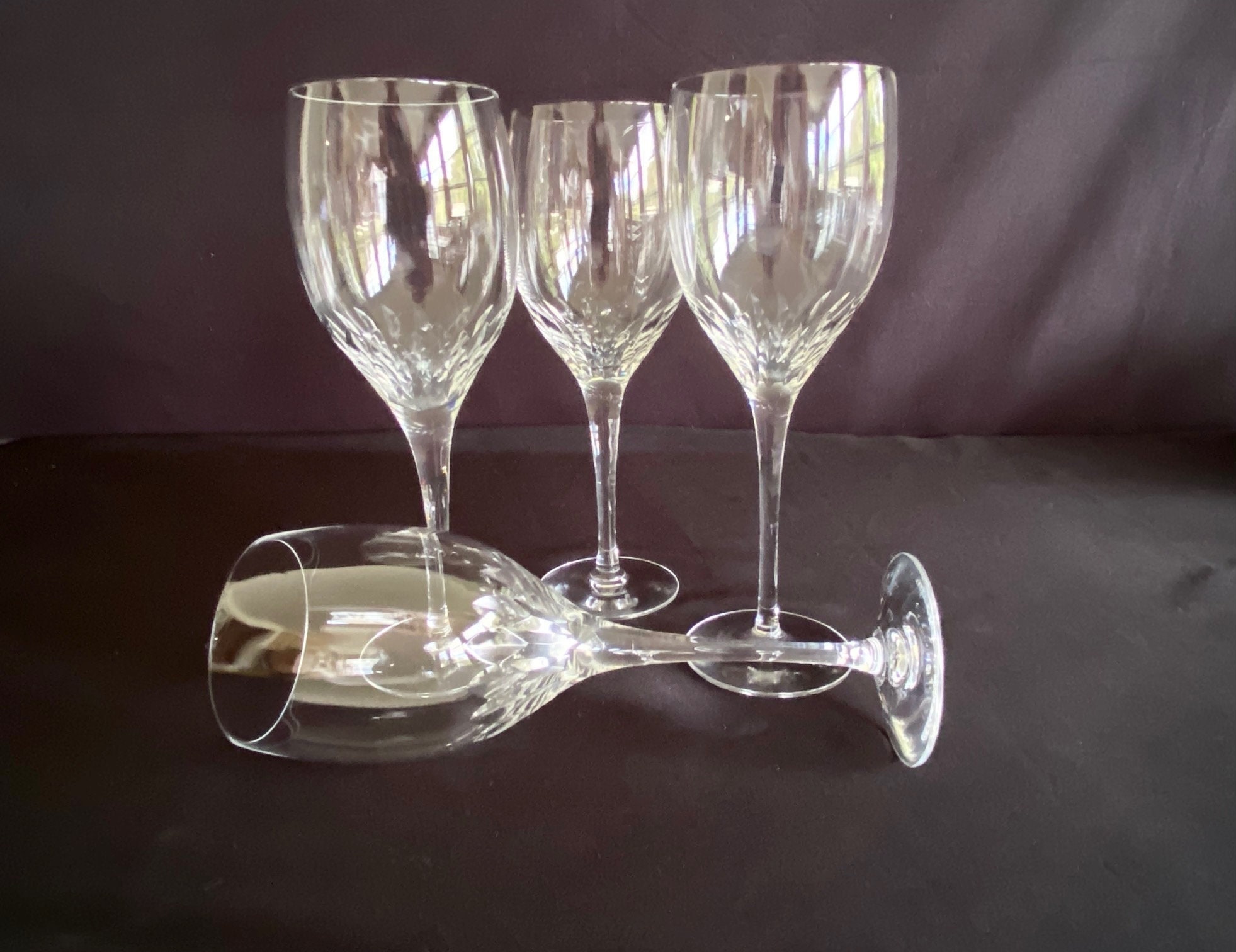 Orrefors Prelude Clear Wine Glasses Vertical Cut Bowl Set of 4 - Etsy