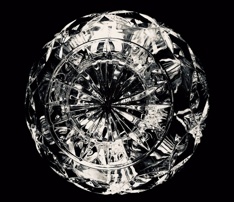 Stunning Crystal Bowl Vase Pinwheel 8 Point Star Pineapple | Etsy