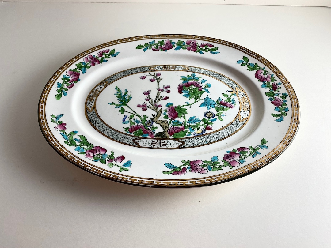 Indian Tree Style Crown Chelsea Morris Platter Large Pink Floral on ...
