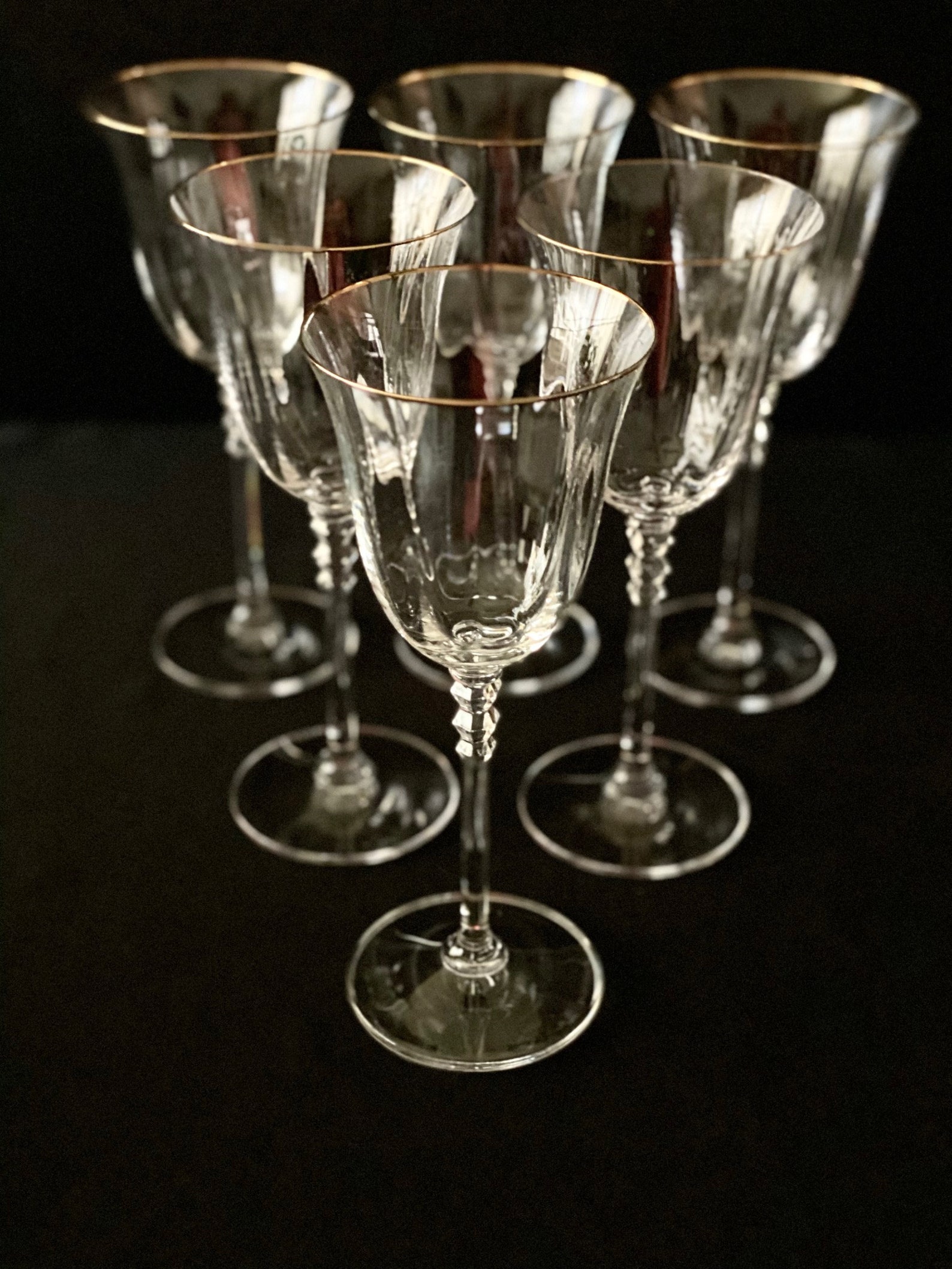 Mikasa Sonata Crystal Wine Glasses Set Of 6 Formal Dining Etsy
