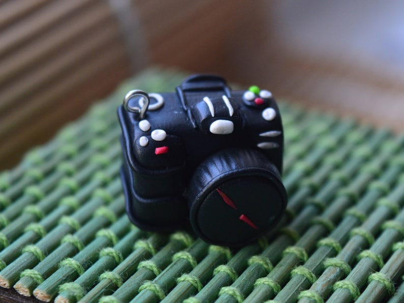 Camera Charm - Photography, DSLR Charm, Camera, Polymer Clay, Jewelry ...