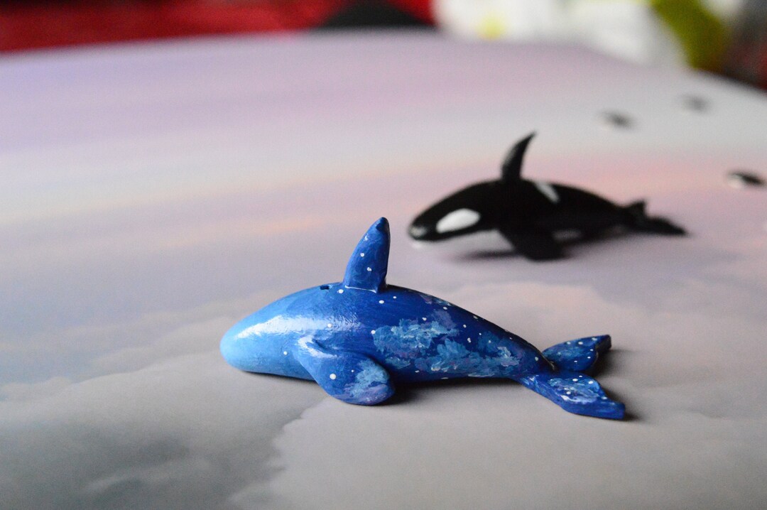 Galaxy Orca Whale - Clay Orca Whale Necklace, Ocean Jewellery, Sealife ...