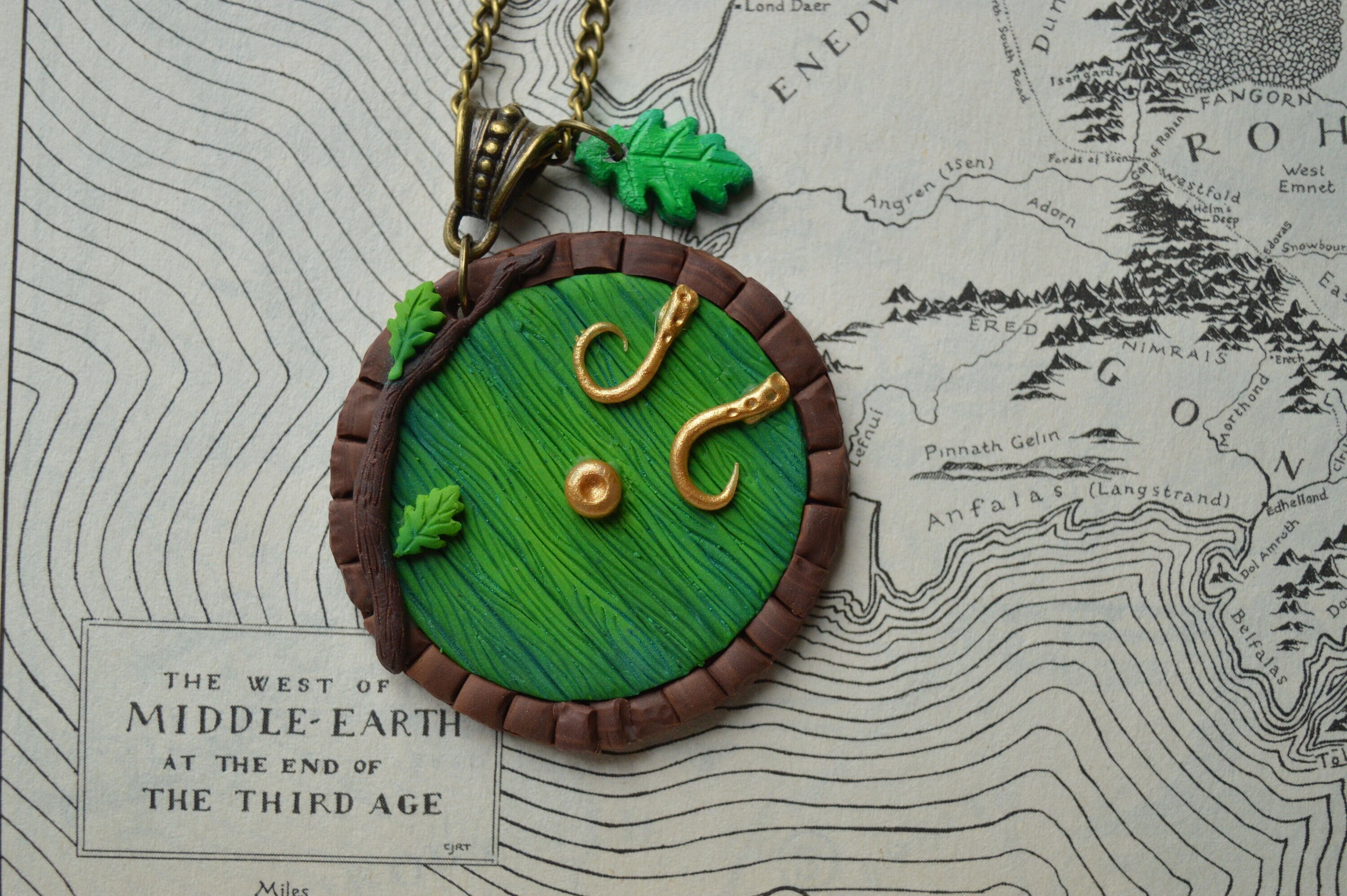 Green Hobbit Door Necklace the Hobbit Jewelry, Lord of the Rings ...