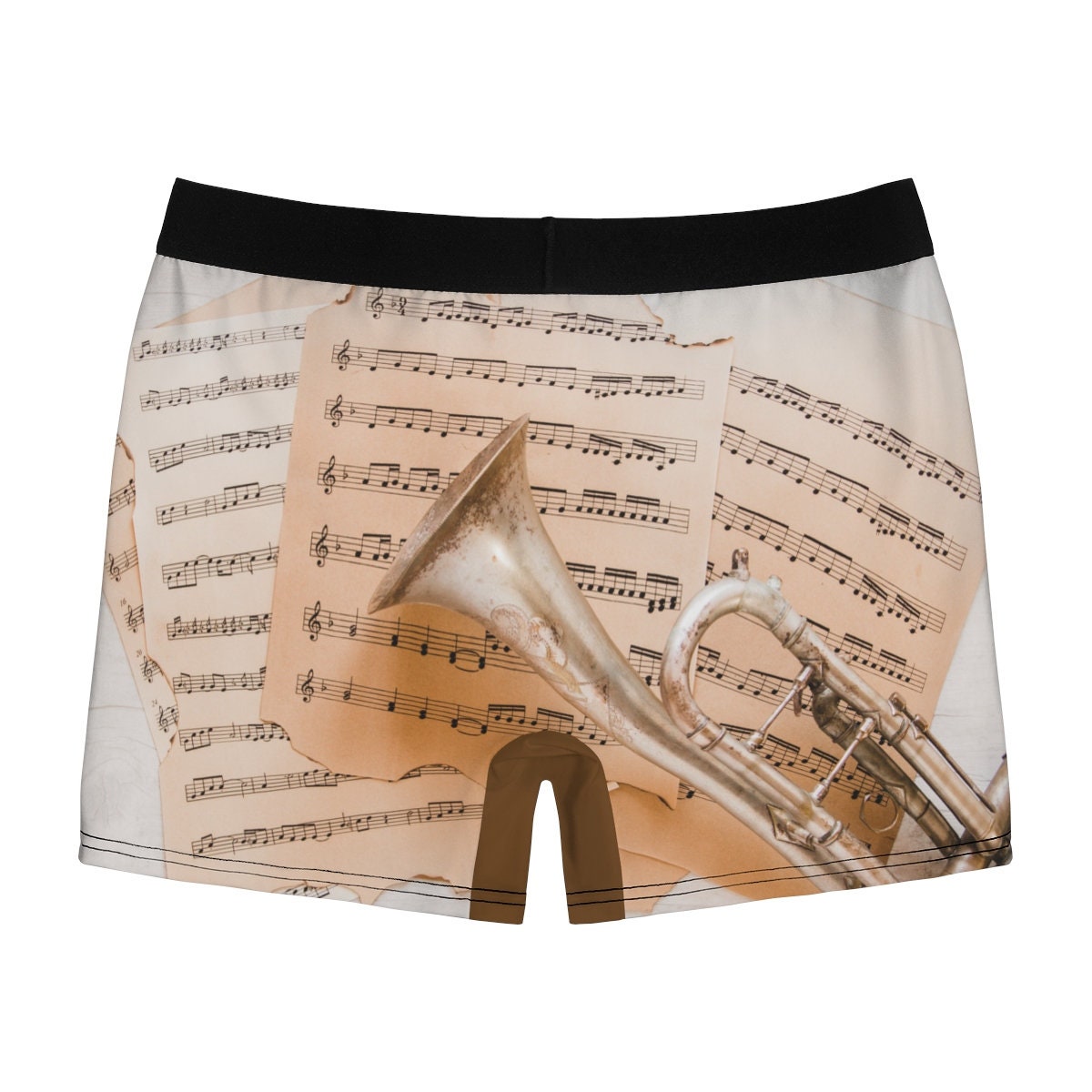 Men's Boxer Underpants Music Notes Trumpet Microphone Song - Etsy