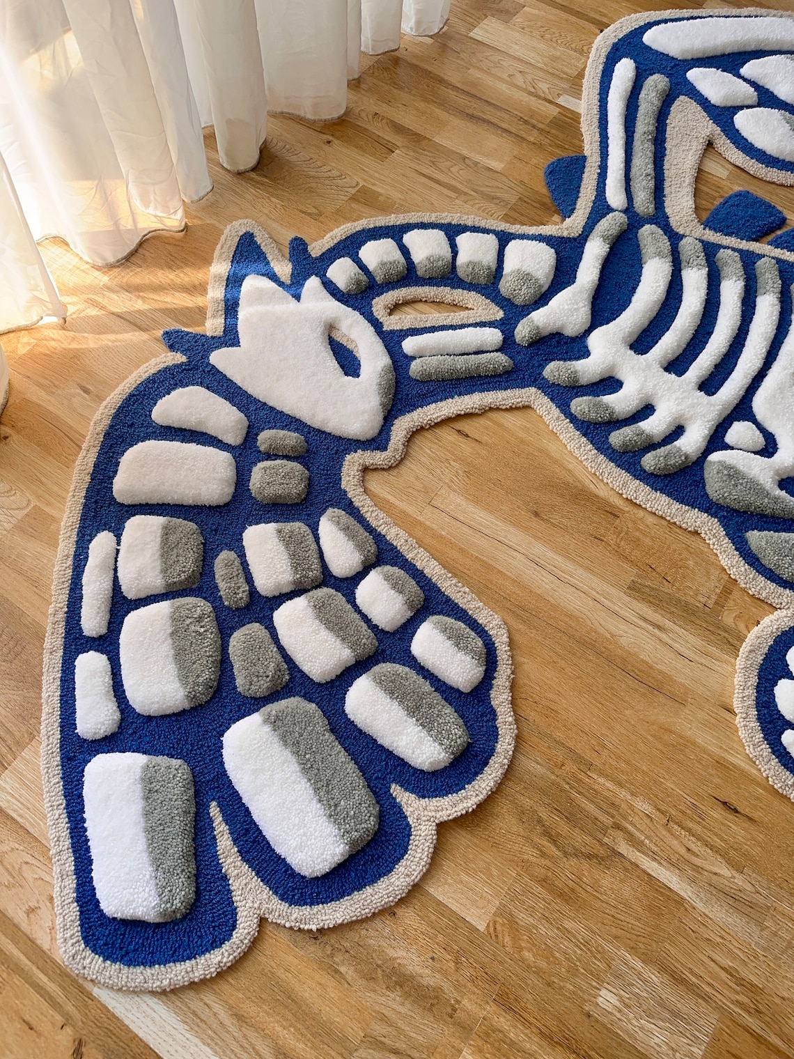 Skeleton Tufted Rug,3d Skull Rug, Handmade Tufted Custom Rug, Living ...