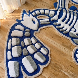 Skeleton Tufted Rug,3d Skull Rug, Handmade Tufted Custom Rug, Living ...