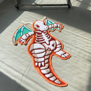 Skeleton Tufted Rug,3d Skull Rug, Handmade Tufted Custom Rug, Living ...