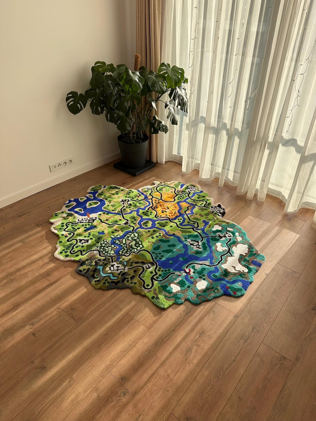 Tufted Rug With Map of Battle Royale Game – Handmade Game-inspired ...