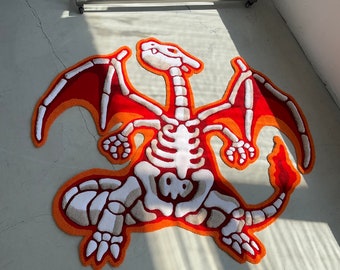 Skeleton Tufted Rug,3d Skull Rug, Handmade Tufted Custom Rug, Living ...