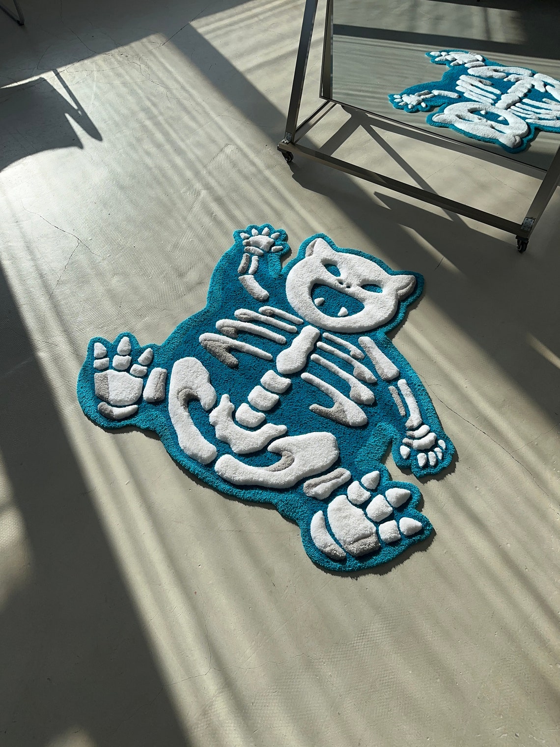 Skeleton Tufted Rug,3d Skull Rug, Handmade Tufted Custom Rug, Living ...