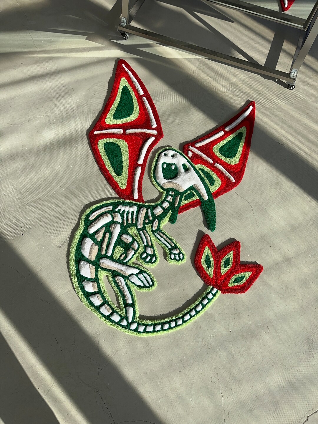3D Tufted Rug – Handmade Rug With Fantasy Skeleton Creature – Fluffy ...