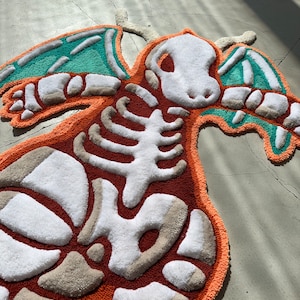 Skeleton Tufted Rug,3d Skull Rug, Handmade Tufted Custom Rug, Living ...