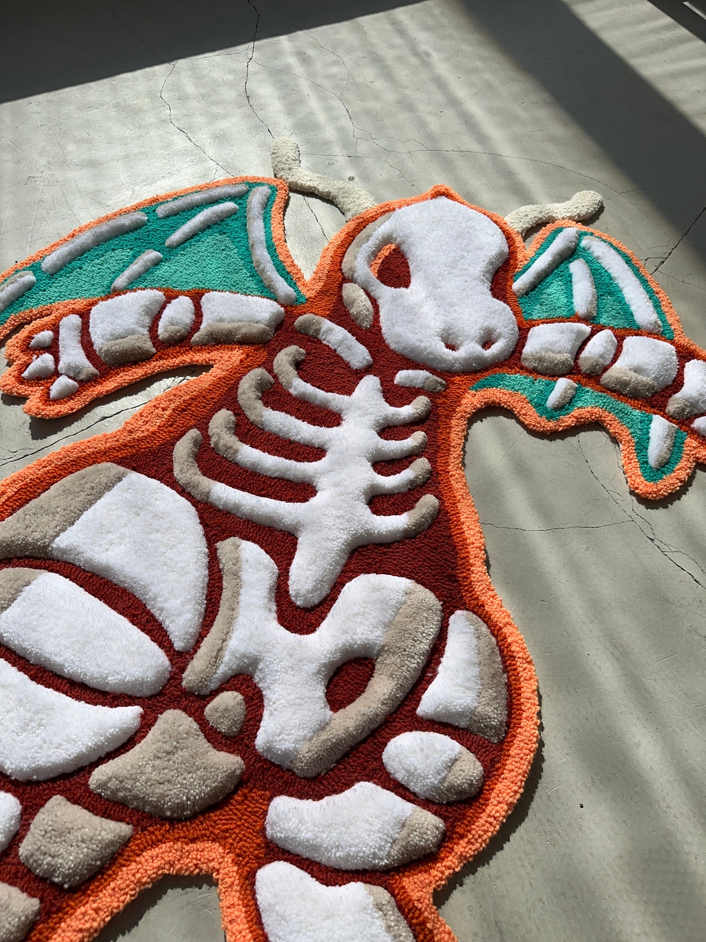 Skeleton Tufted Rug,3d Skull Rug, Handmade Tufted Custom Rug, Living ...