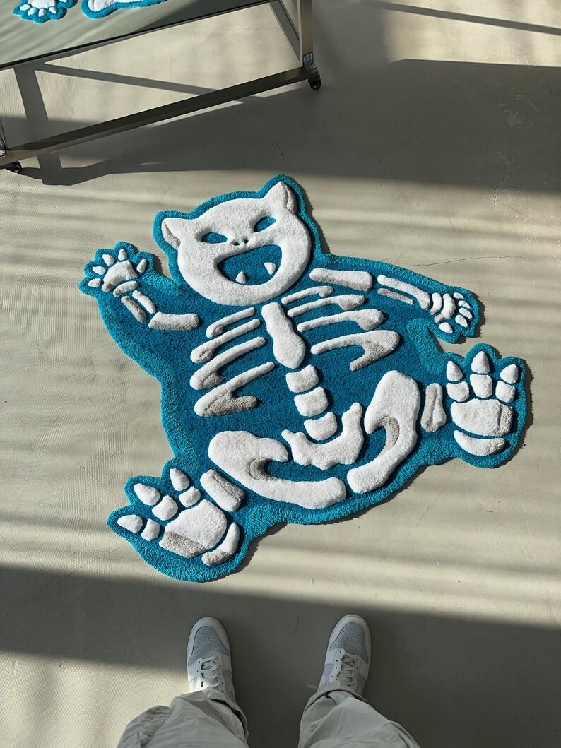 Skeleton Tufted Rug,3d Skull Rug, Handmade Tufted Custom Rug, Living ...