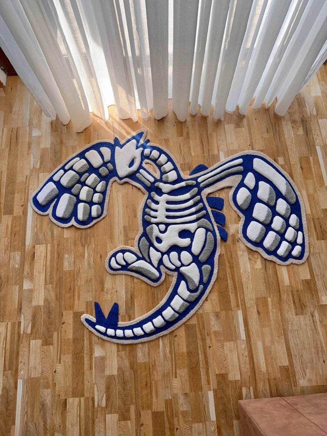 Skeleton Tufted Rug,3d Skull Rug, Handmade Tufted Custom Rug, Living ...