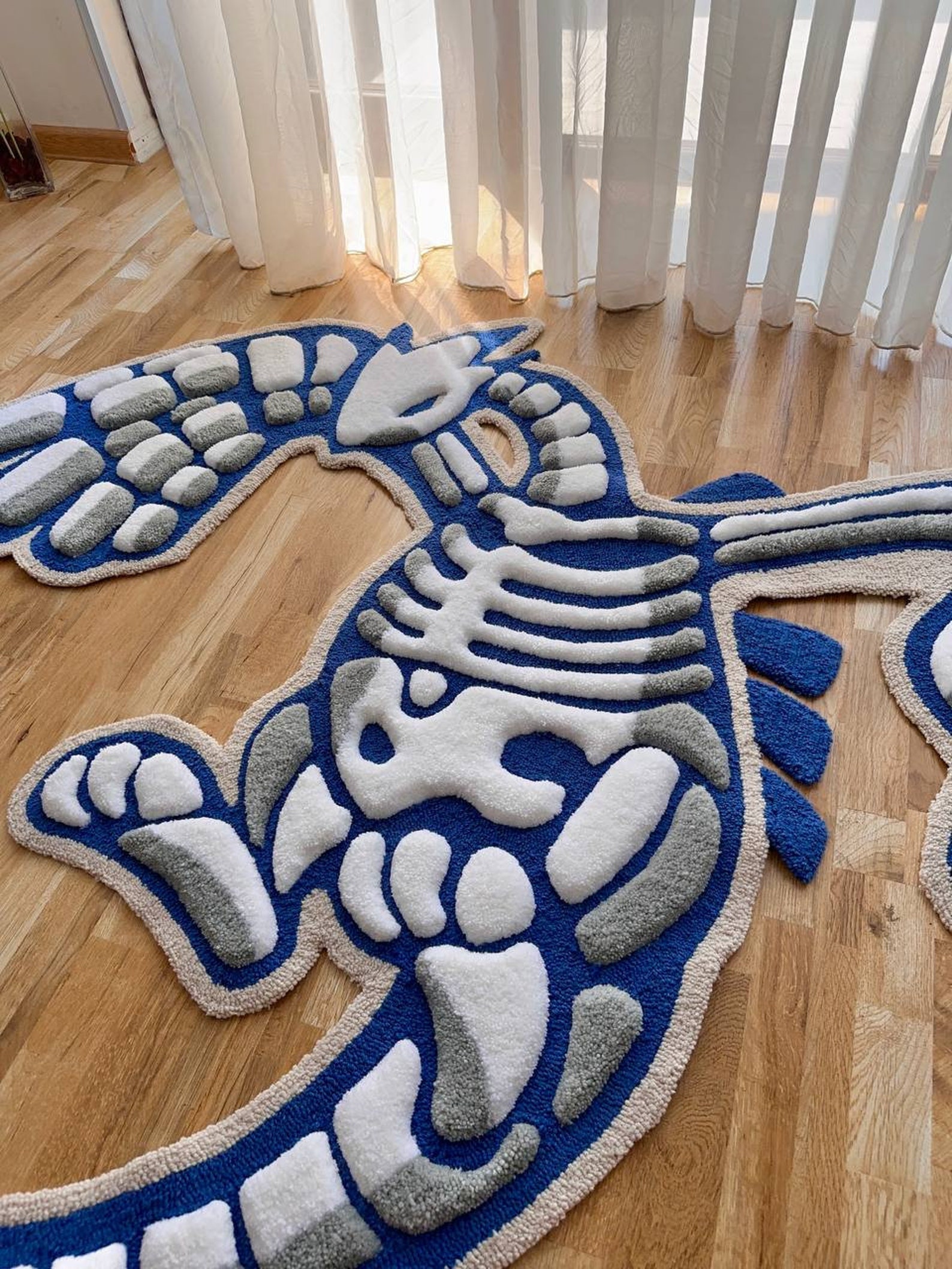 Skeleton Tufted Rug,3d Skull Rug, Handmade Tufted Custom Rug, Living ...