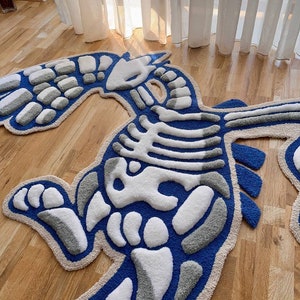 Skeleton Tufted Rug,3d Skull Rug, Handmade Tufted Custom Rug, Living ...