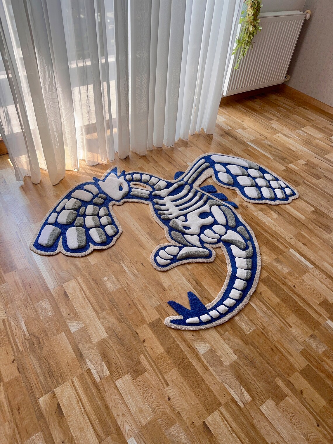 Skeleton Tufted Rug,3d Skull Rug, Handmade Tufted Custom Rug, Living ...