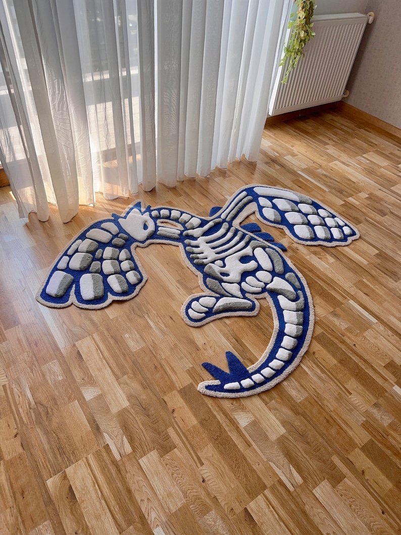 Skeleton Tufted Rug,3d Skull Rug, Handmade Tufted Custom Rug, Living ...