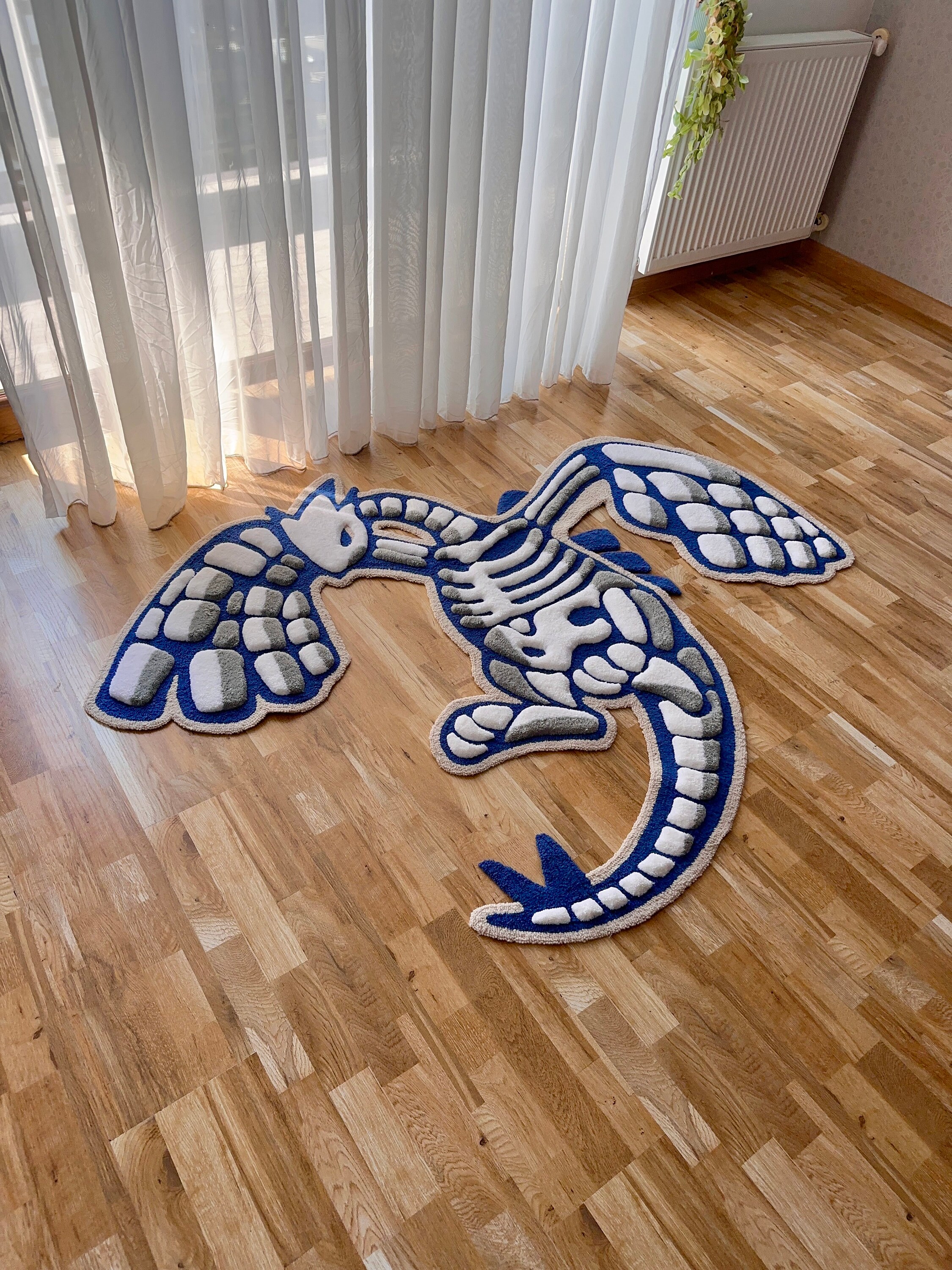 Skeleton Tufted Rug,3d Skull Rug, Handmade Tufted Custom Rug, Living ...