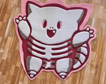 Skeleton Tufted Rug,3d Skull Rug, Handmade Tufted Custom Rug, Living ...