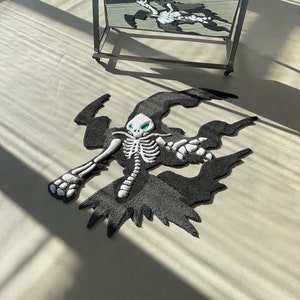 Skeleton Tufted Rug,3d Skull Rug, Handmade Tufted Custom Rug, Living ...