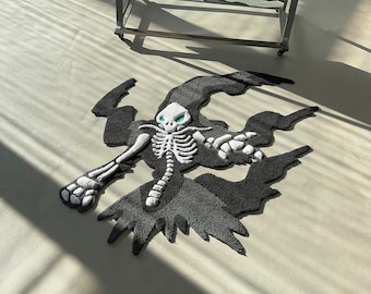 Skeleton Tufted Rug,3d Skull Rug, Handmade Tufted Custom Rug, Living ...