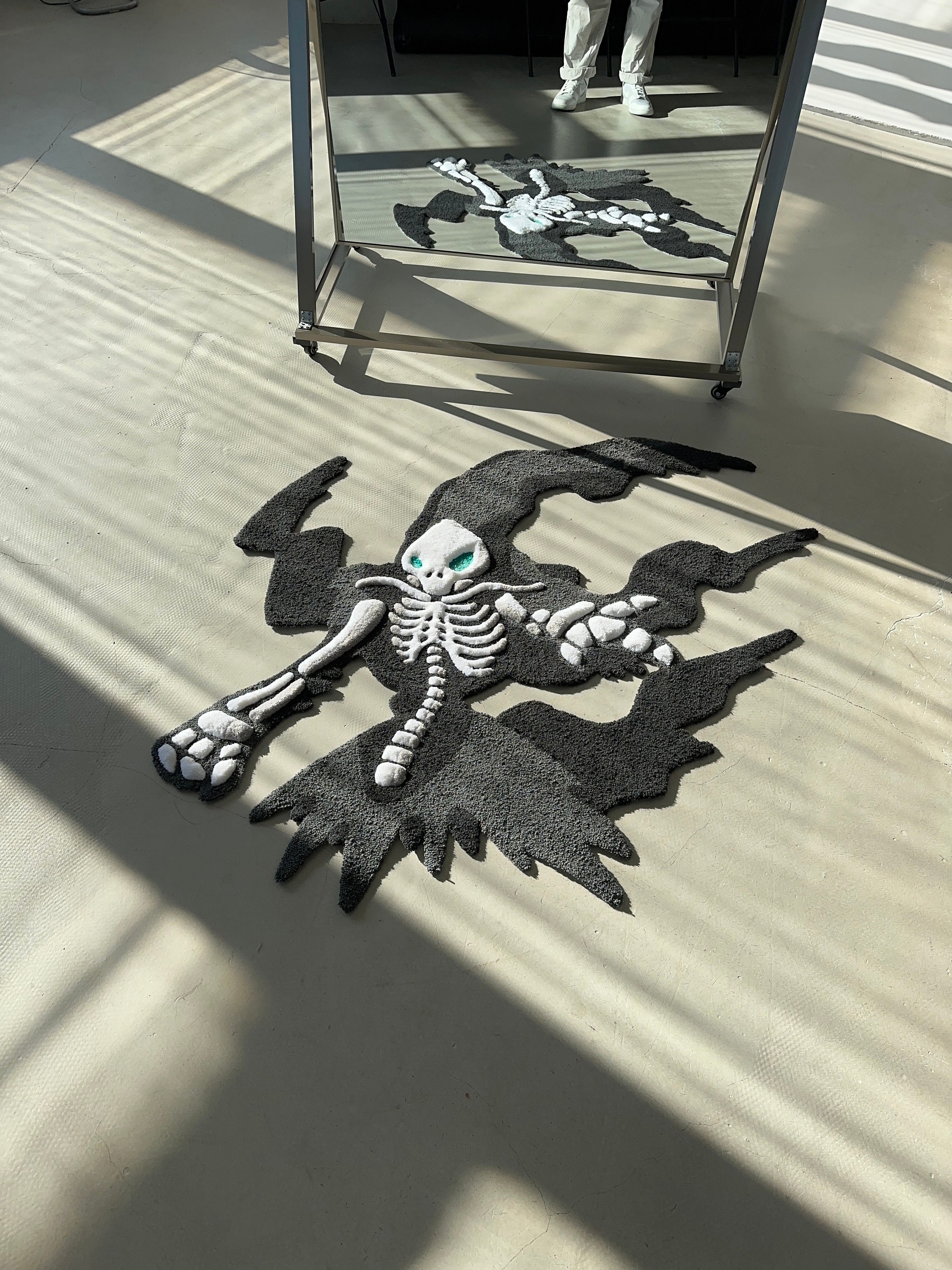 Skeleton Tufted Rug,3d Skull Rug, Handmade Tufted Custom Rug, Living ...