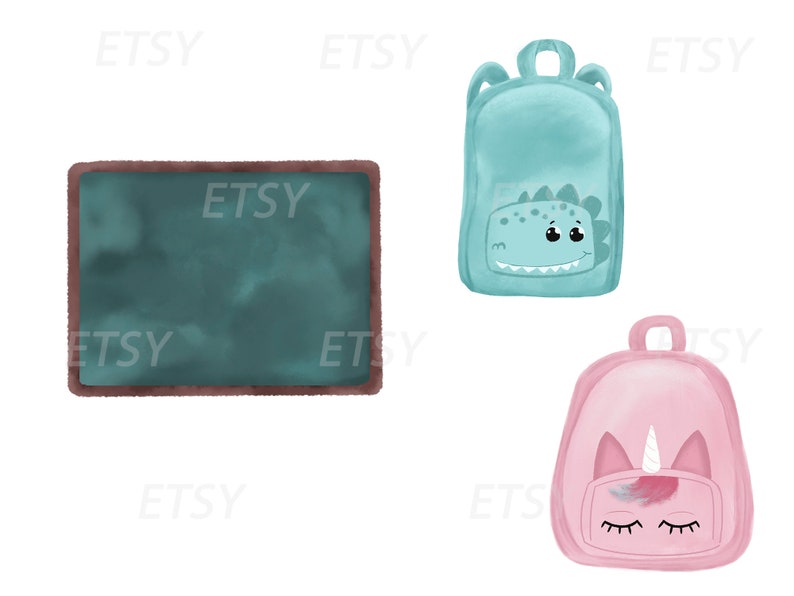 Back to School Clipart School Clipart Png Pastel Colors - Etsy