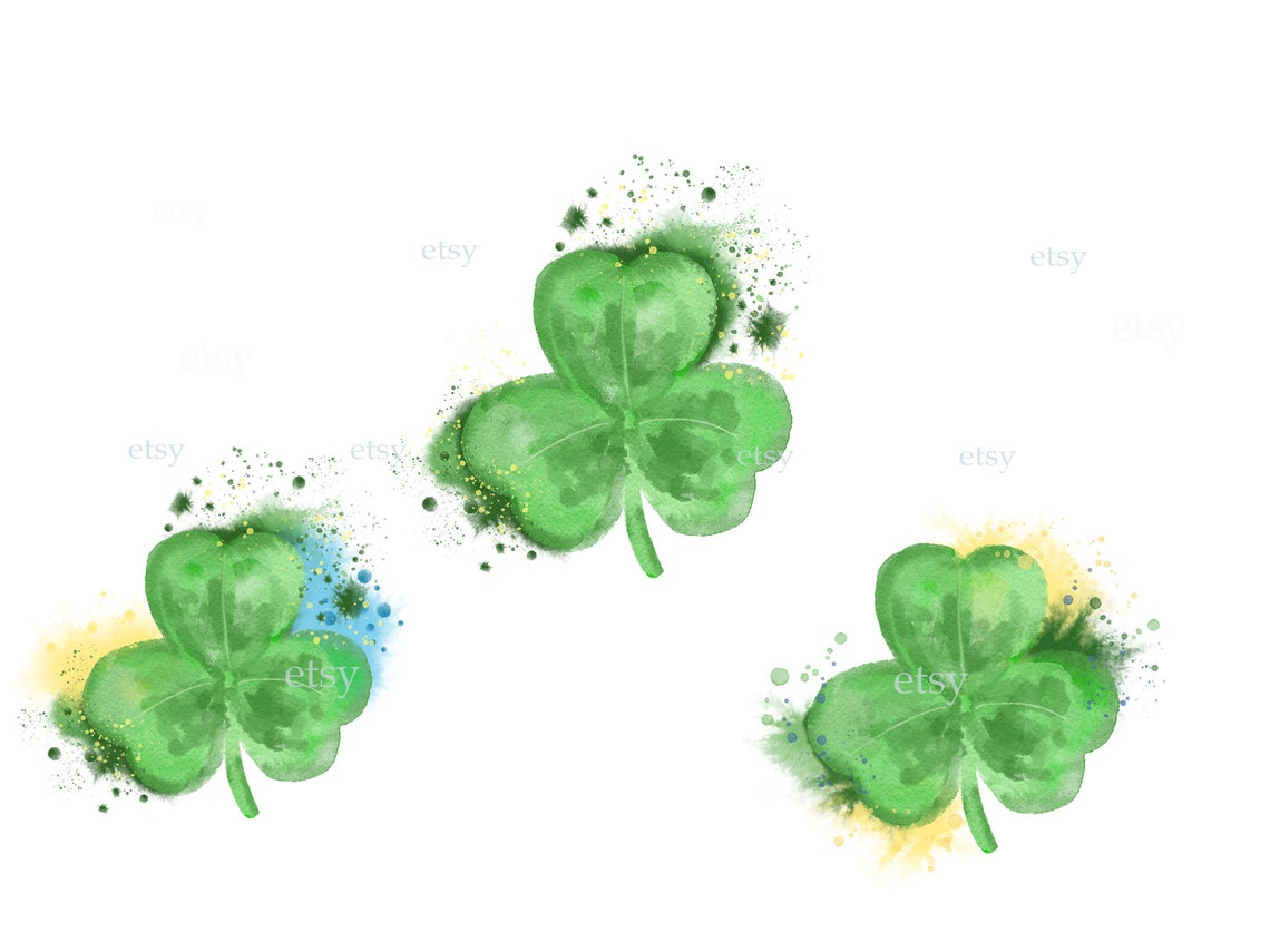 Watercolor Shamrock Png, Watercolor St. Patrick's Day PNG, Sublimation ...