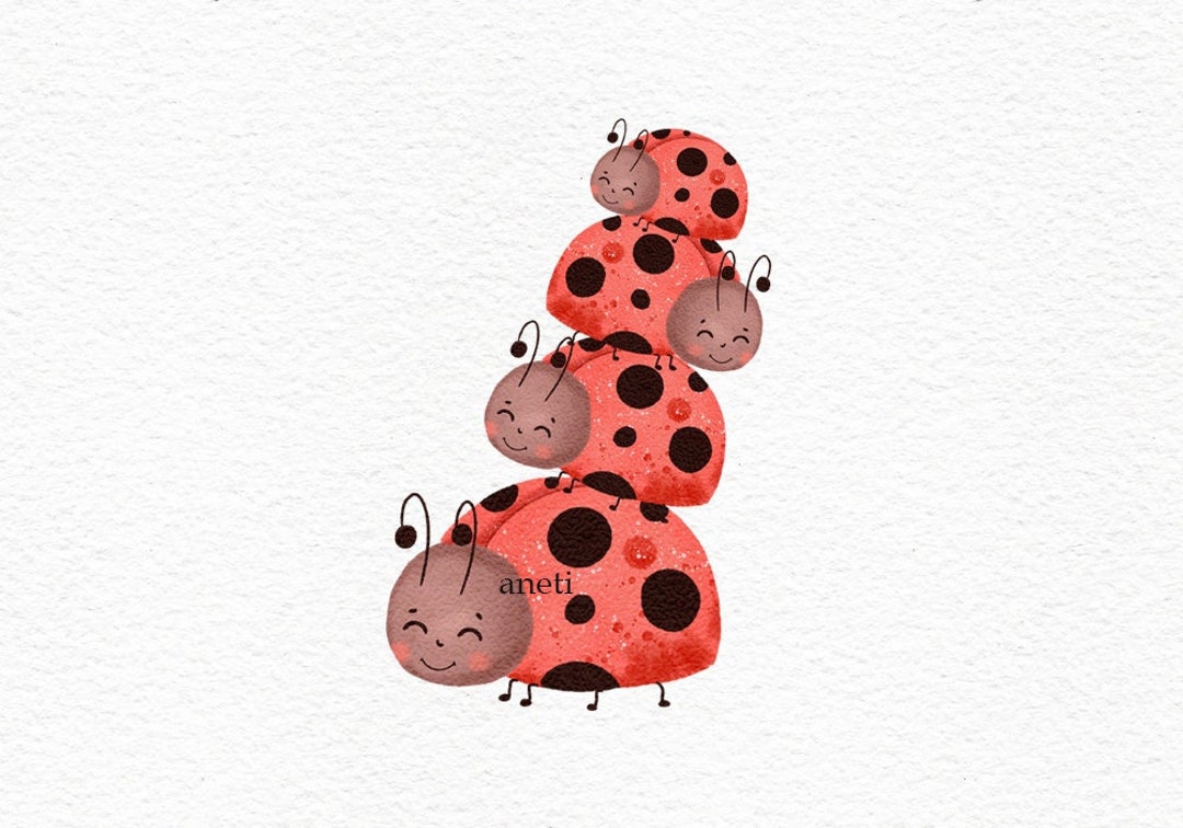 Ladybug Watercolor Sublimation, Design PNG, Design for a Girl, Print ...