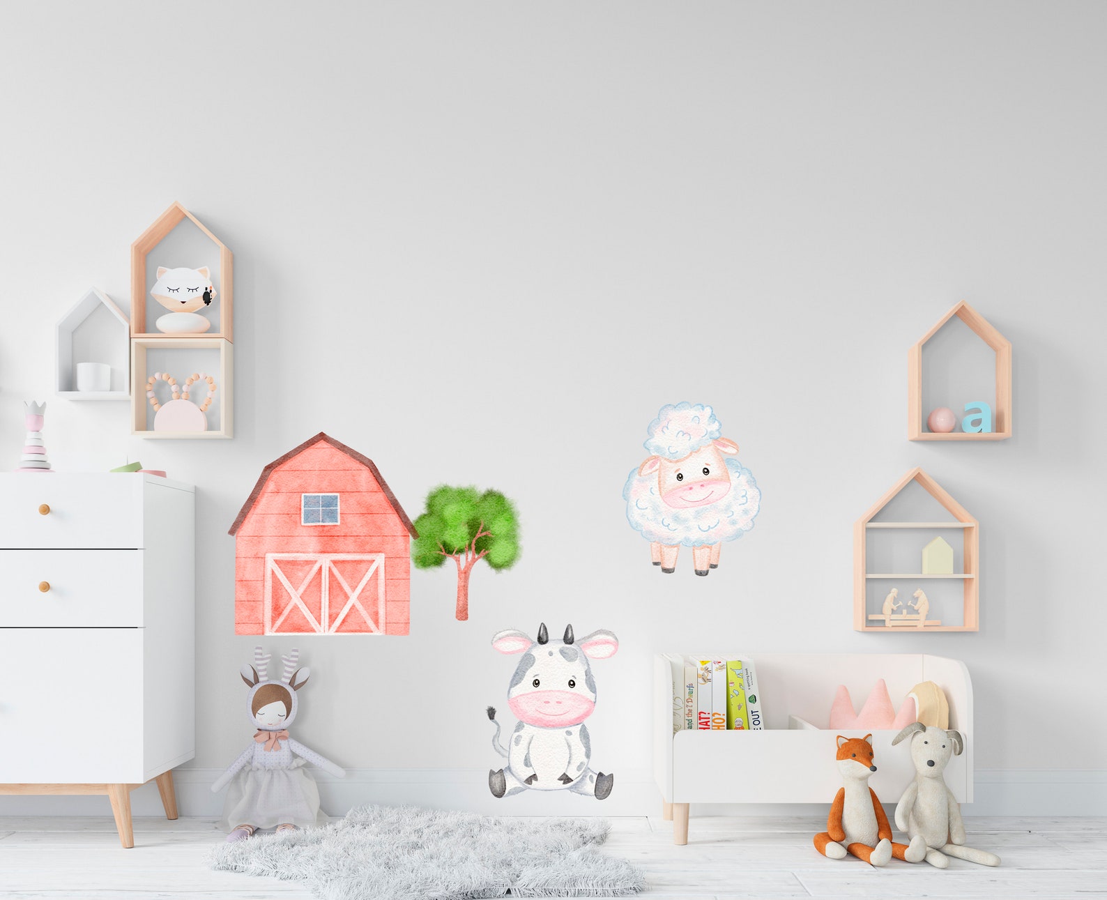 Watercolor Farm Animals Clipart, Cute Farm Png, Watercolor Digital ...