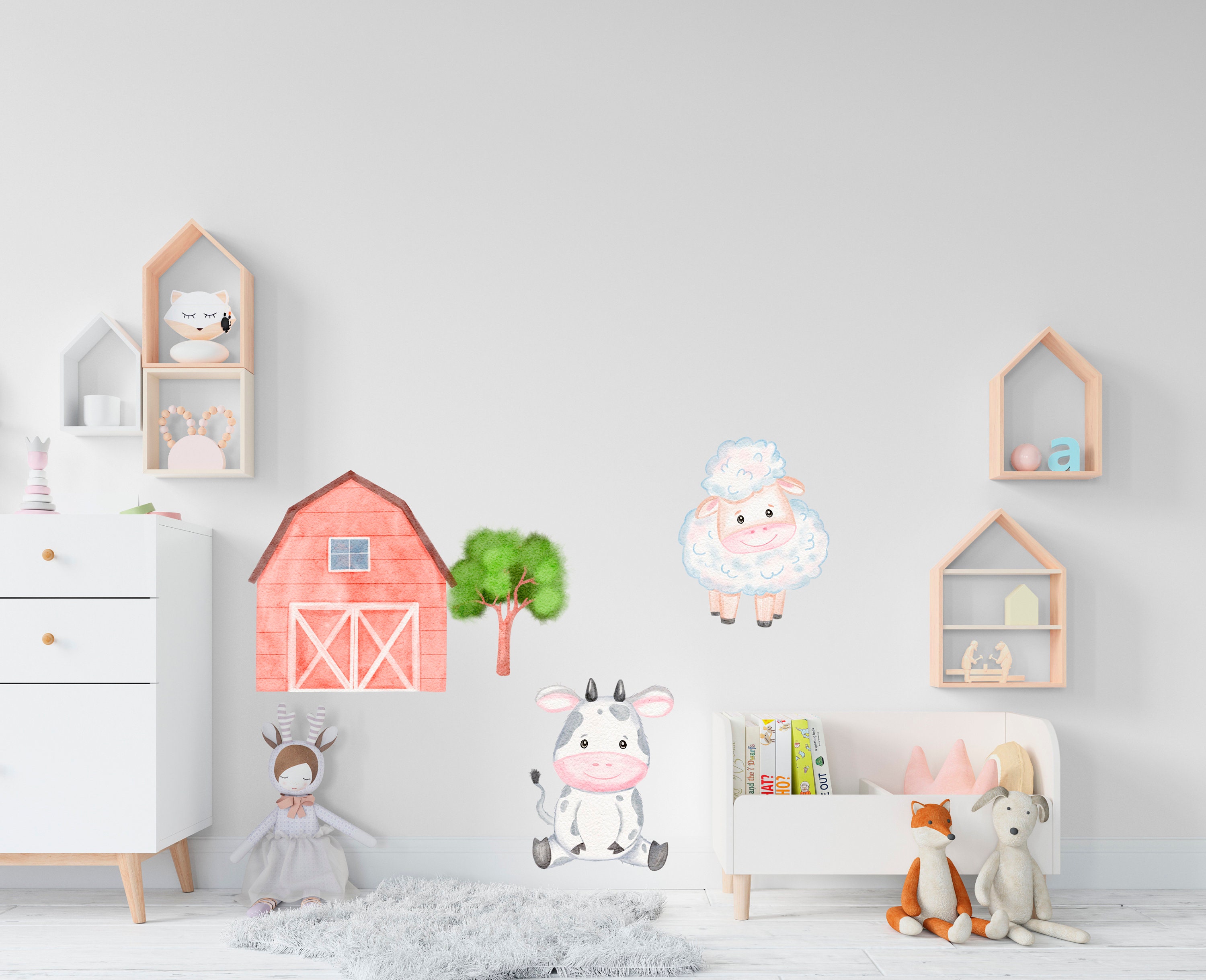 Watercolor Farm Animals Clipart, Cute Farm Png, Watercolor Digital ...