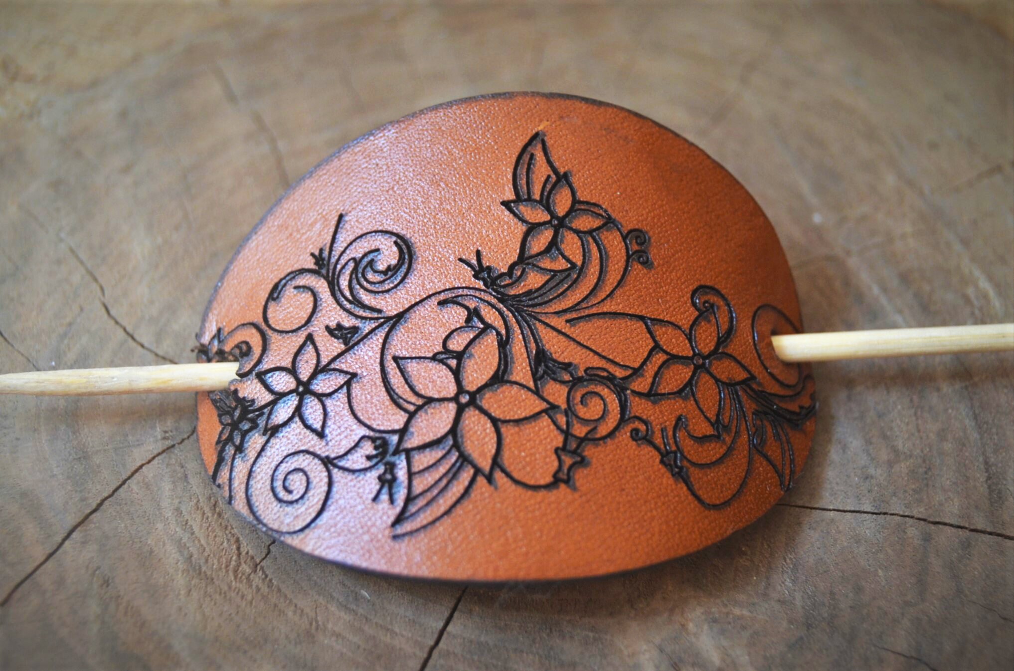 Handmade Leather Hair Pin, Custom Hair Stick, Morhers Day Gift - Etsy
