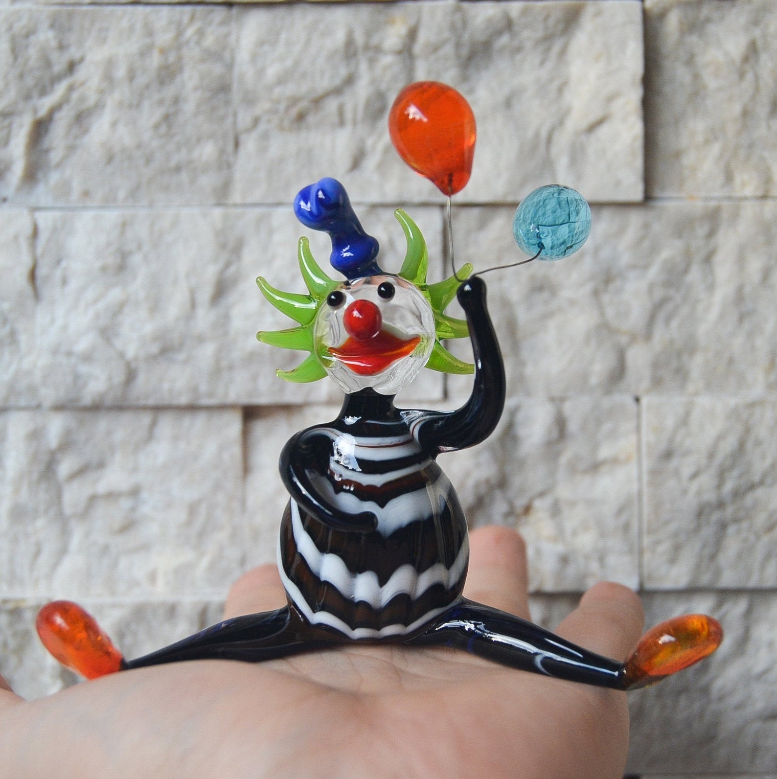 Glass Clowns Set of 4 Murano Glass Figurines Glass Clown | Etsy