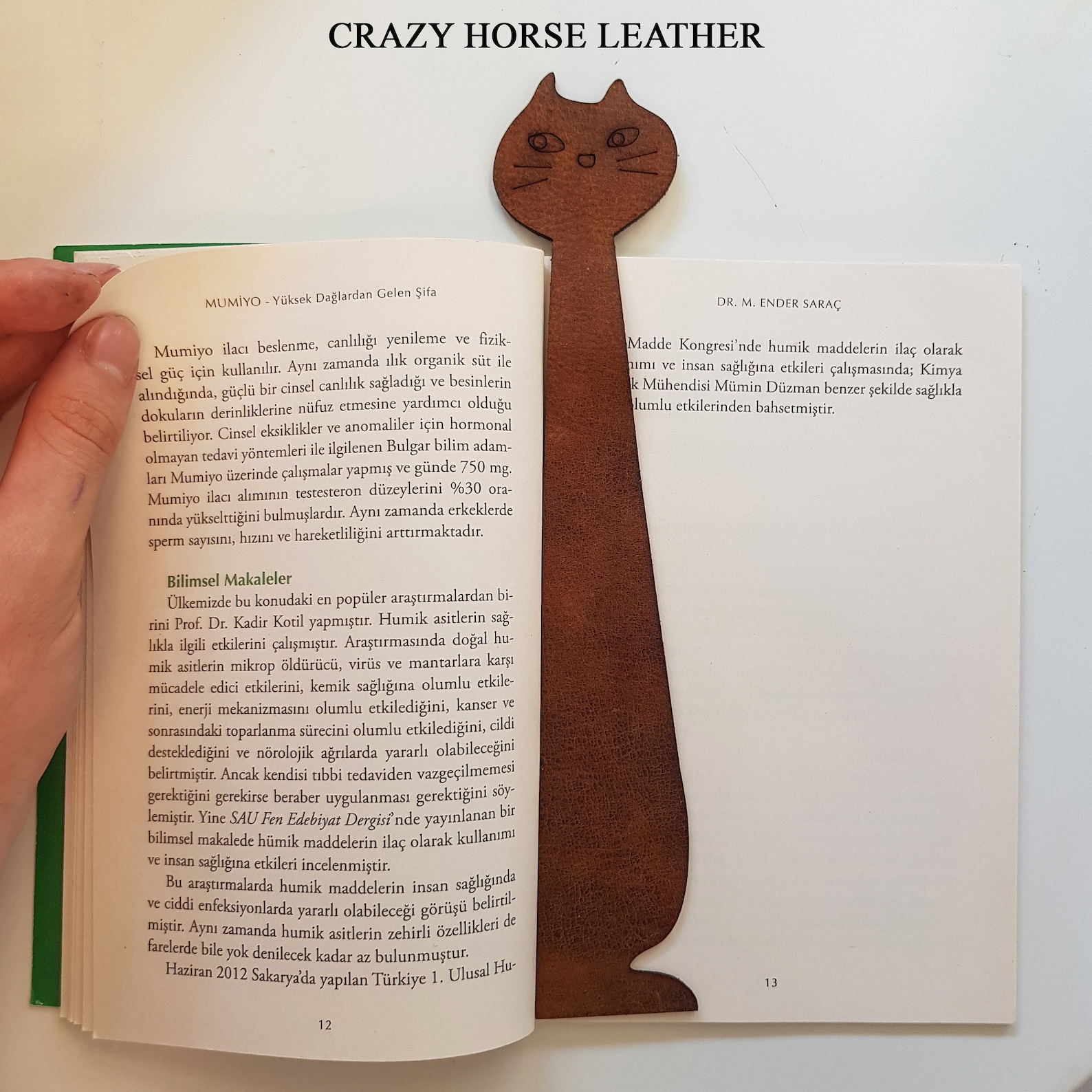 Leather Cat Bookmark, Handmade Leather Bookmark Animal, Custom Leather ...